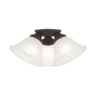 Livex Lighting Wynnewood 3 Light 16" Wide Semi-Flush Ceiling Fixture - Bed Bath & Beyond - 38064181